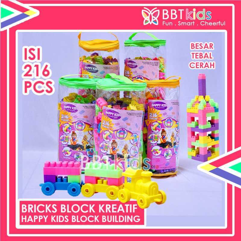Promo BRICKS BLOCK KREATIF 216PCS HAPPY KIDS BUILDING BESAR BLOK BALOK ...