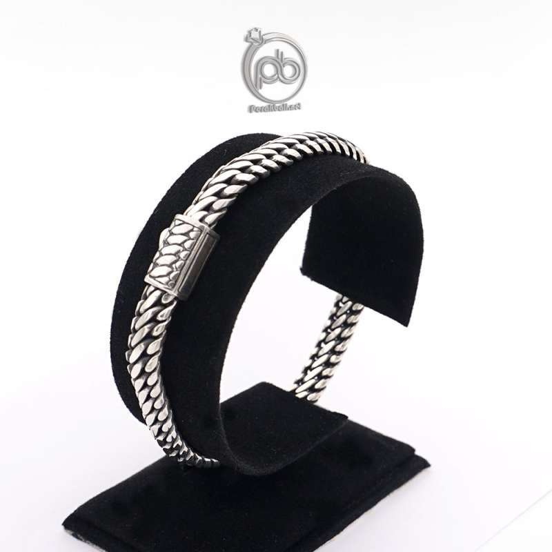 Jual Gelang Pria Perak Bali Asli Silver 925 Tulang Ular Woluan Di ...