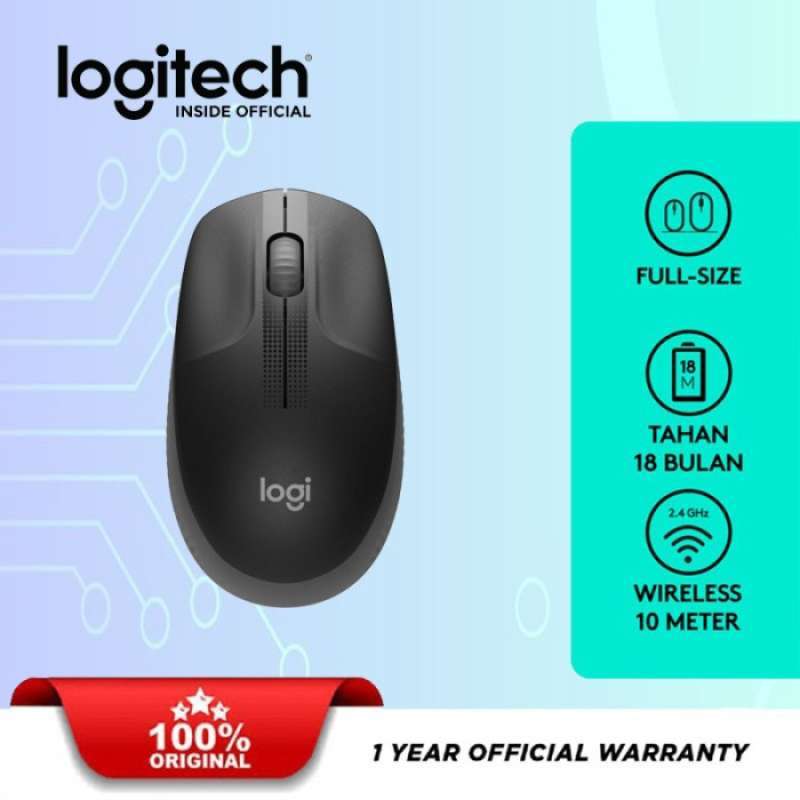 Promo Logitech M190 Wireless Mouse Full Size - Charcoal Diskon 9% di ...