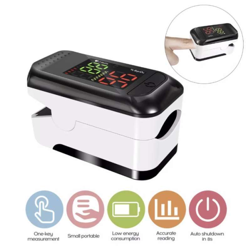 Promo fingertip pulse oximeter oxymeter ukur oksigen nadi free baterai ...