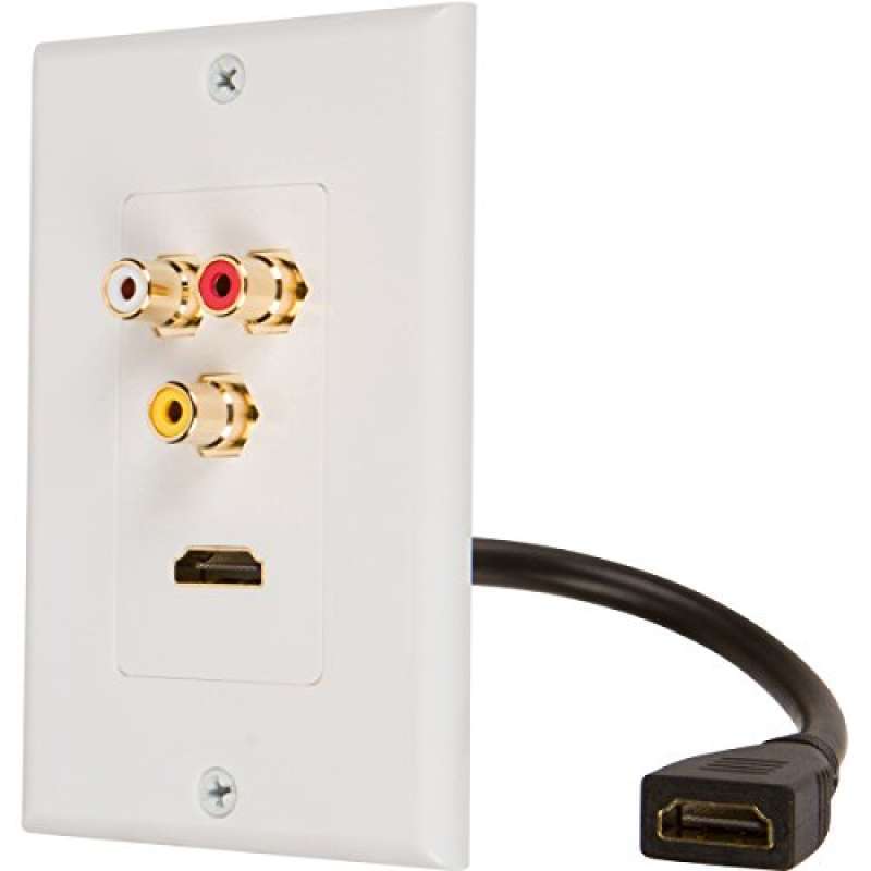 Promo Buyer's Point HDMI Pigtail RCA Wall Plate [UL Listed] with Single ...