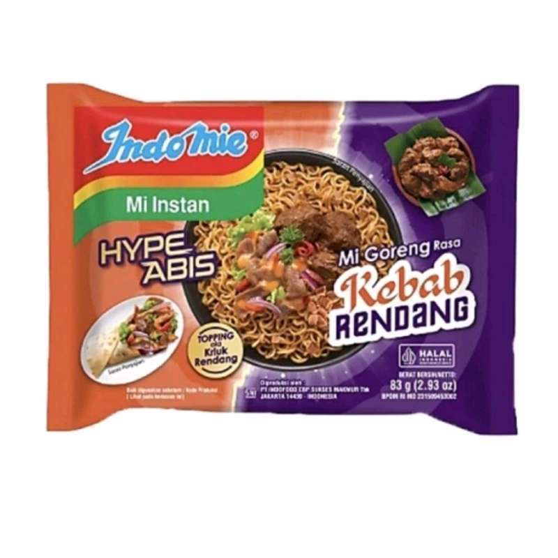 Promo Indomie Mie Goreng Hype Abis Mie Goreng Kebab Rendang 85g Diskon ...