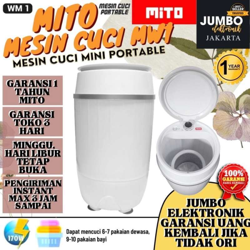 Jual Mesin Cuci Mito Portable WM1 WM 1 Tabung 3.5 kg Portabel Mitochiba ...