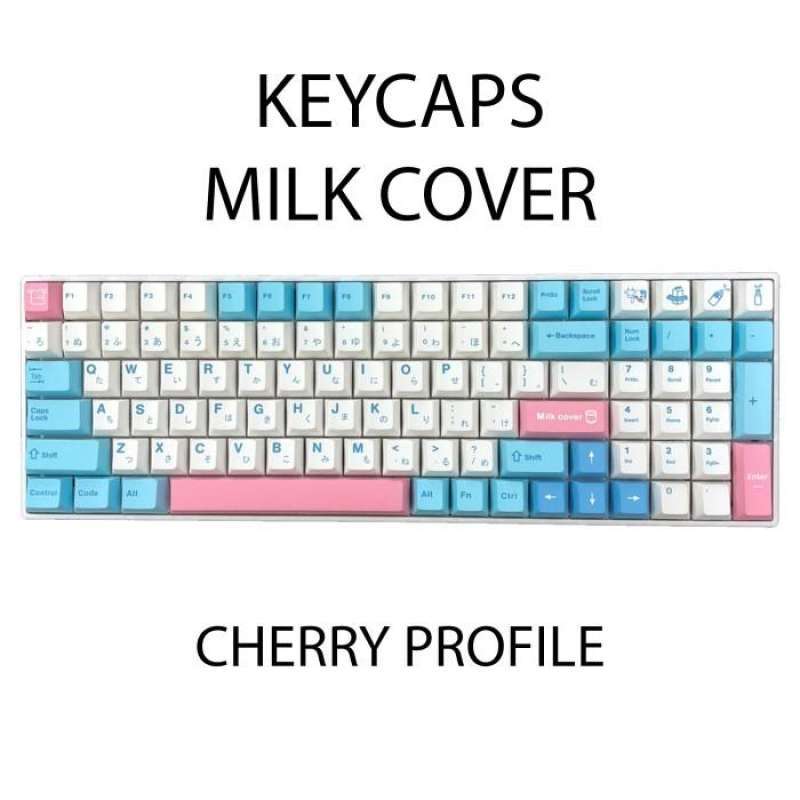 Jual KEYCAPS MILK COVER CHERRY PROFILE JAPAN ROOT MECHANICAL KEYBOARD ...