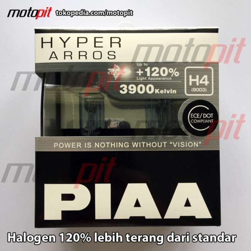 Jual PIAA Hyper Arros H4 60/55W 120% Lebih Terang dari Standar 3900K di ...