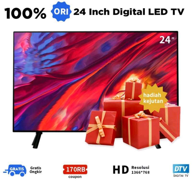 Promo NEW LED TV Digital 24 inch HD Televisi Langsung Digital DVB-T2 ...