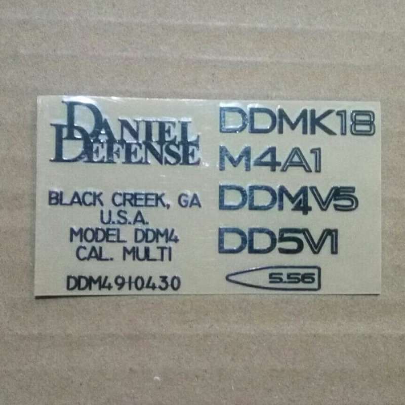 Promo Stiker Metal Decal Daniel Defense M4 Mk18 Ar15 5.56 Aeg Gbbr Wgg ...