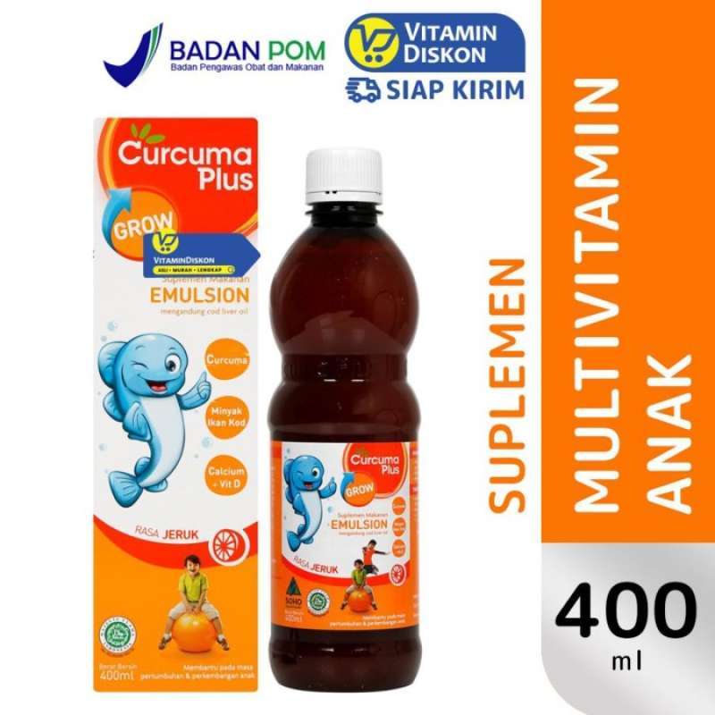 Promo Curcuma Plus Grow Orange 400 Ml | Suplemen Multivitamin Penambah ...