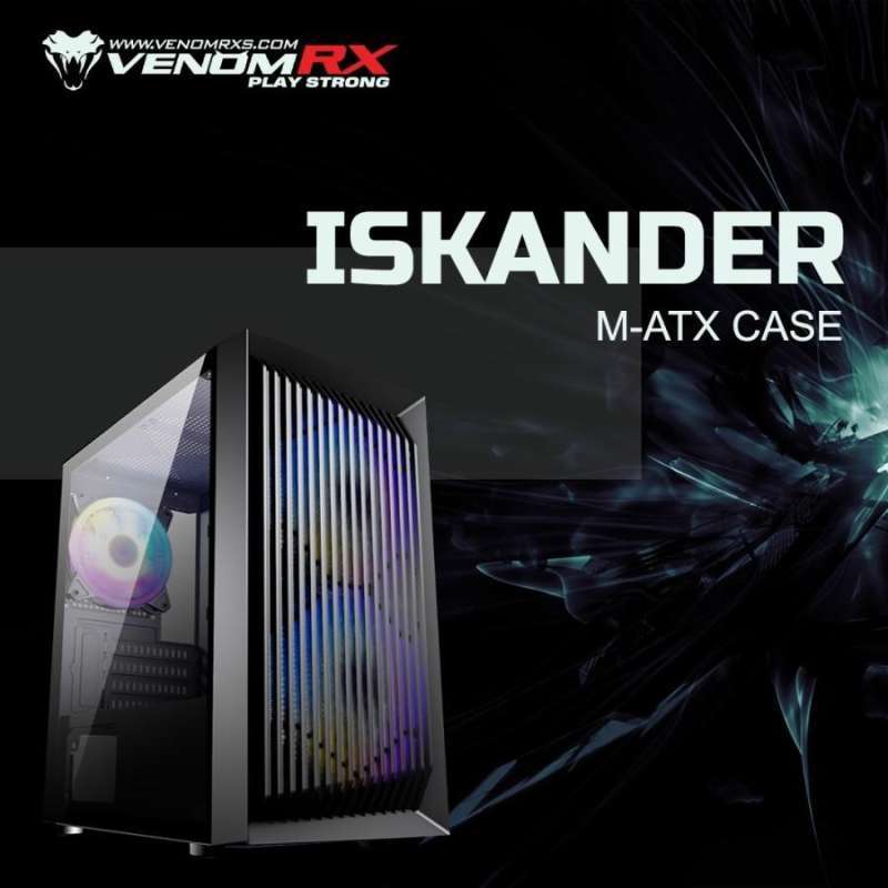Jual VenomRX Iskander Micro M-ATX Tempered Glass PC Case 2x120mm ARGB ...