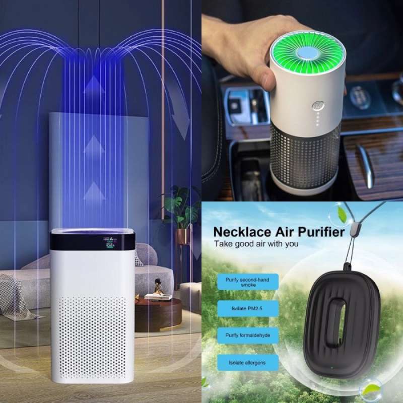 Promo Portable Home Air Purifier Ionic + UV Light + HEPA H13 ...