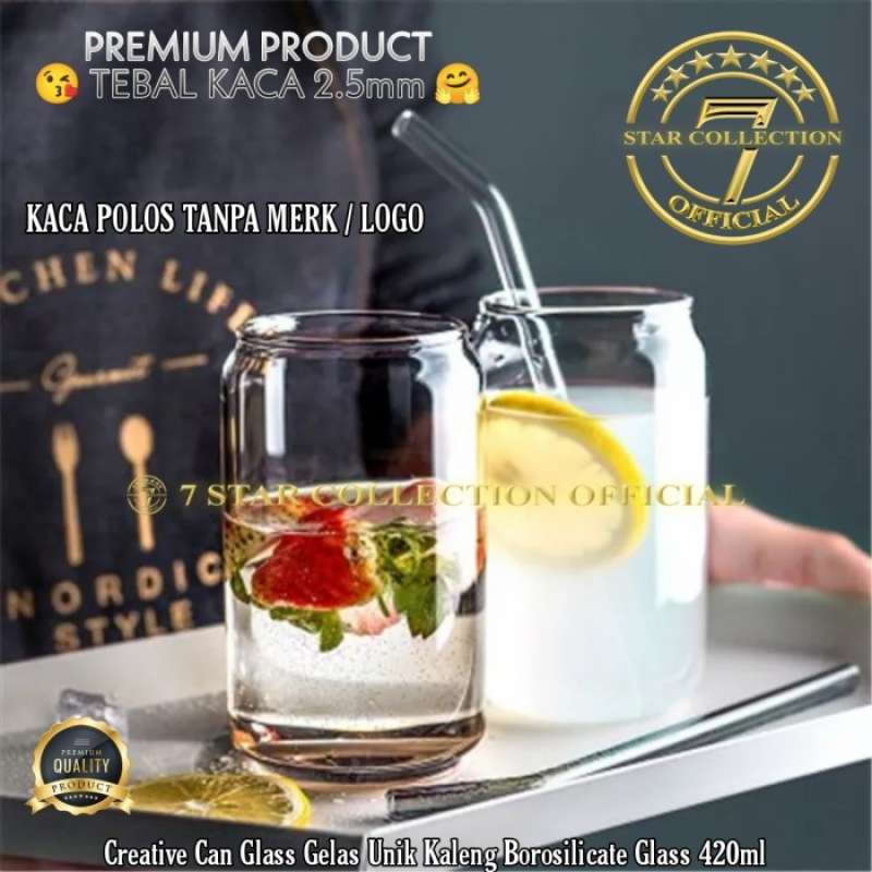Promo Creative Can Glass Gelas Unik Design Kaleng Borosilicate Glass ...