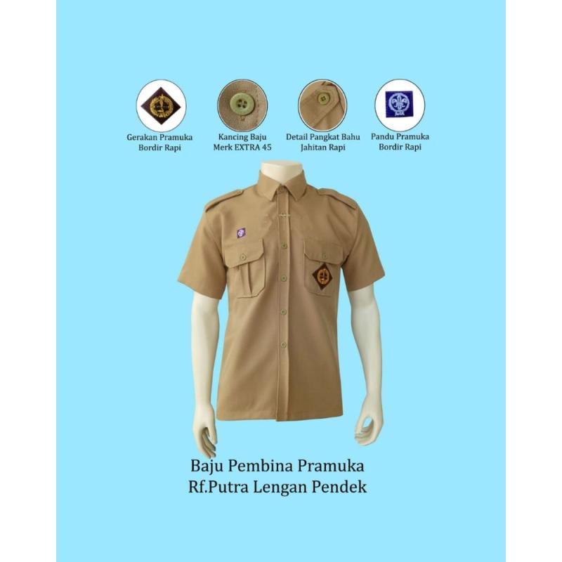 Jual Extra Seragam Pembina Putra Rapilo Lengan Pendek - Coklat Susu Xl ...