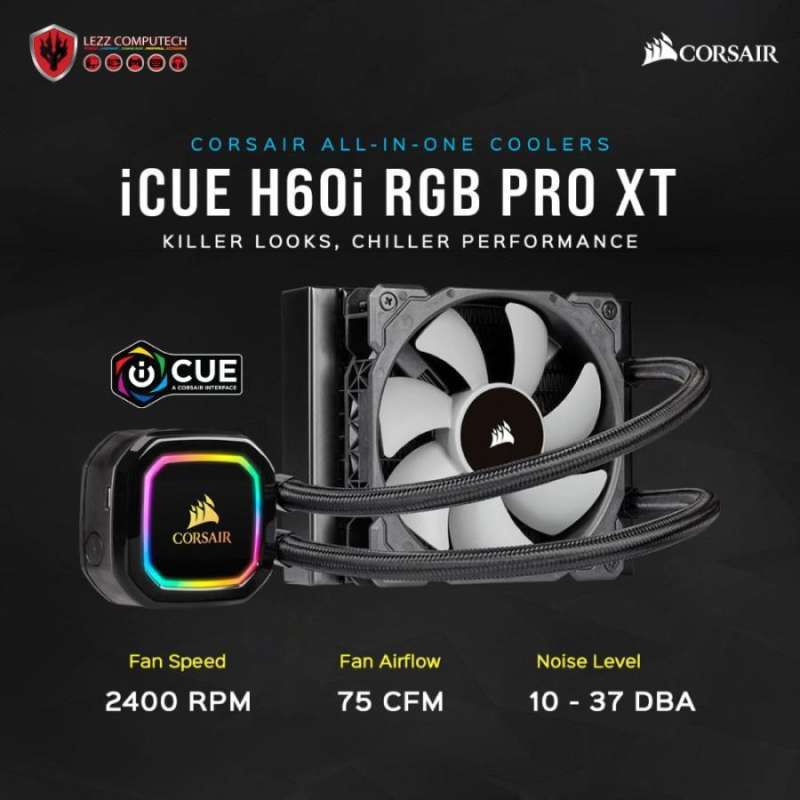 Jual CORSAIR iCUE H60i RGB PRO XT Liquid CPU Cooler 120mm di Seller Lezz Computech - Ancol, Kota ...