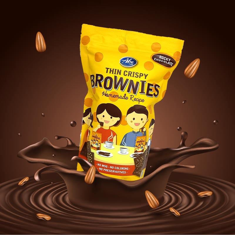 Jual Abe Food Thin Crispy Brownies Rasa Rocky Chocolate Snack Di Seller ...