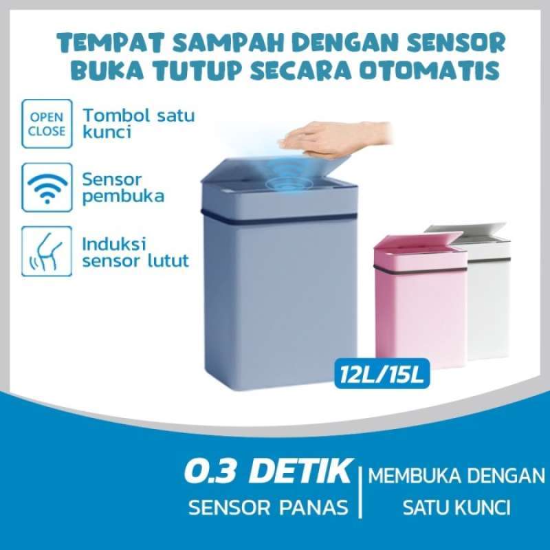 Promo Smart Otomatis Trash Bin Tempat Sampah Tong Sampah Sensor 12L/15L ...