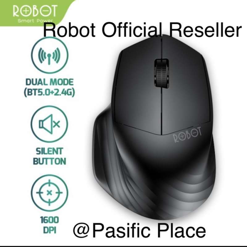 Jual Mouse Silent Dual Mode Bluetooth Wireless 2.4Ghz ROBOT M350 MX ...