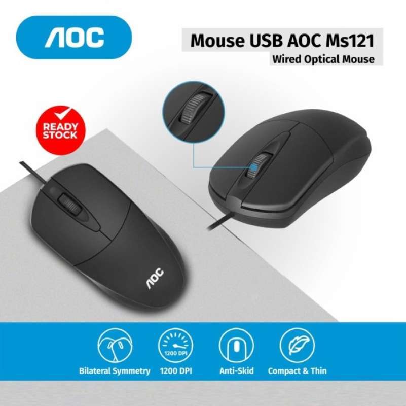 Jual Mouse AOC Office MS121 - Wired USB Optical Mouse Berkualitas di Seller De Larissa ...