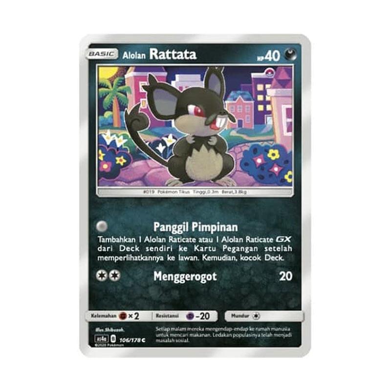 Jual Pokemon Alolan Rattata AS4a 106/178 C Card Game di Seller Cryotech ...