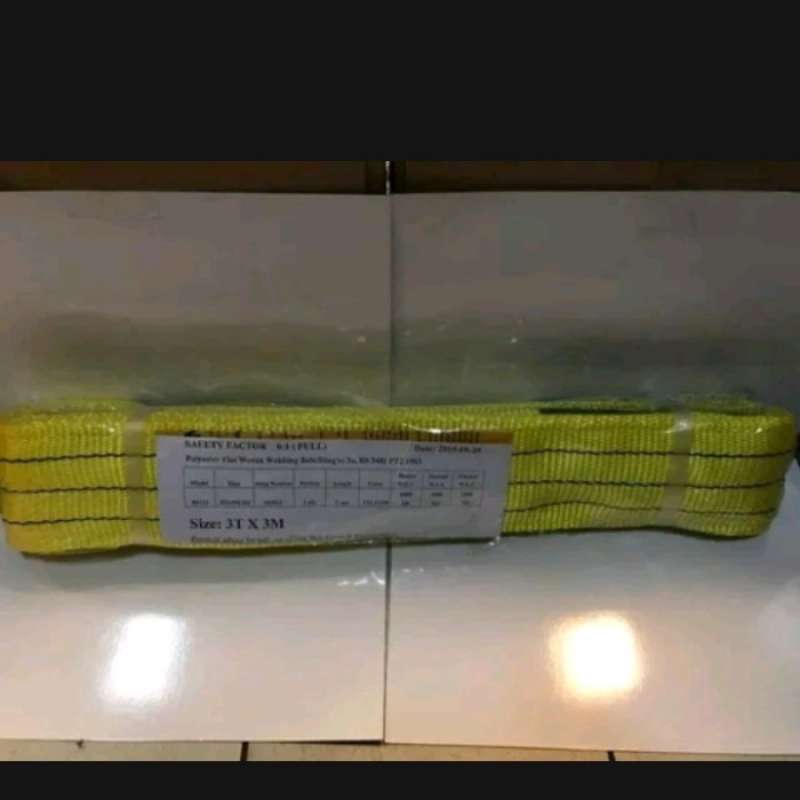 Jual Webbing Sling 3 ton x 3 Mter x 9 Cm Duplex Web Seling Belt SANDS ...
