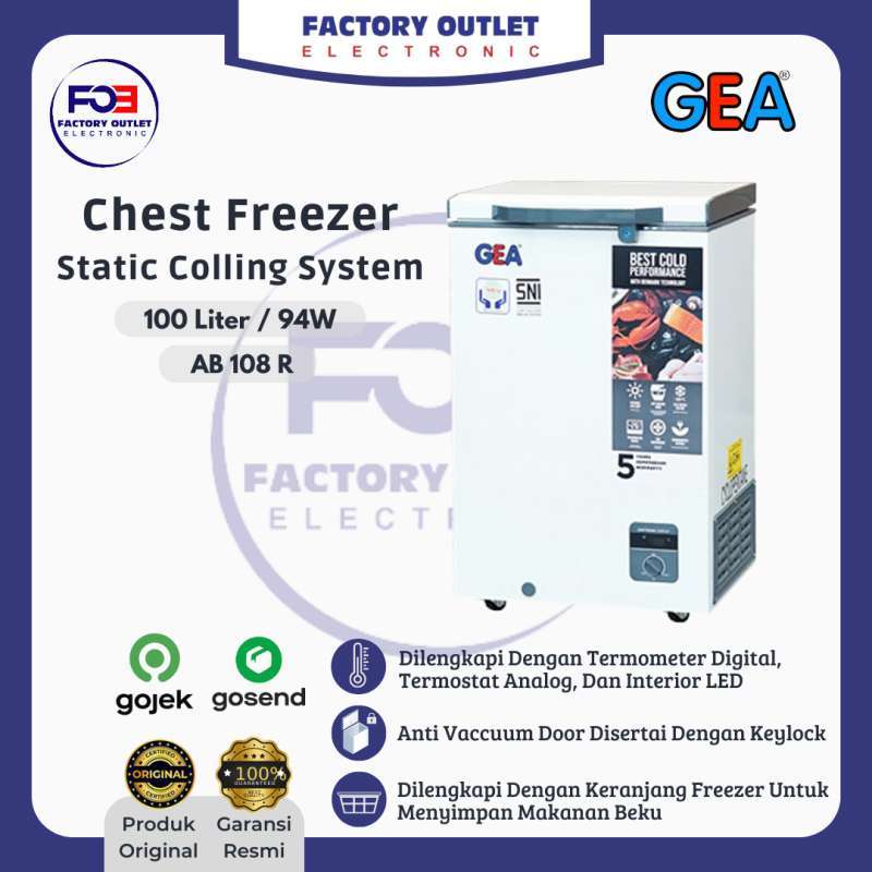 Promo Gea Chest Freezer Ab-108-r 100 Liter [only Jabodetabek] Diskon 29 ...