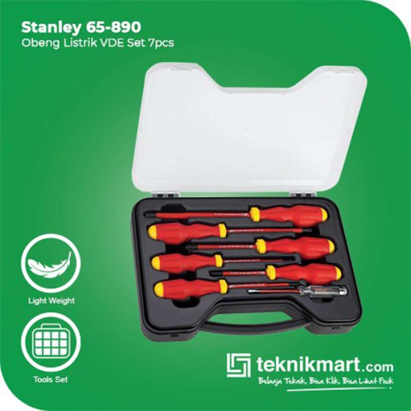Promo Stanley Electrical Screwdriver Vde Set / Obeng Listrik Vde 7pcs ...