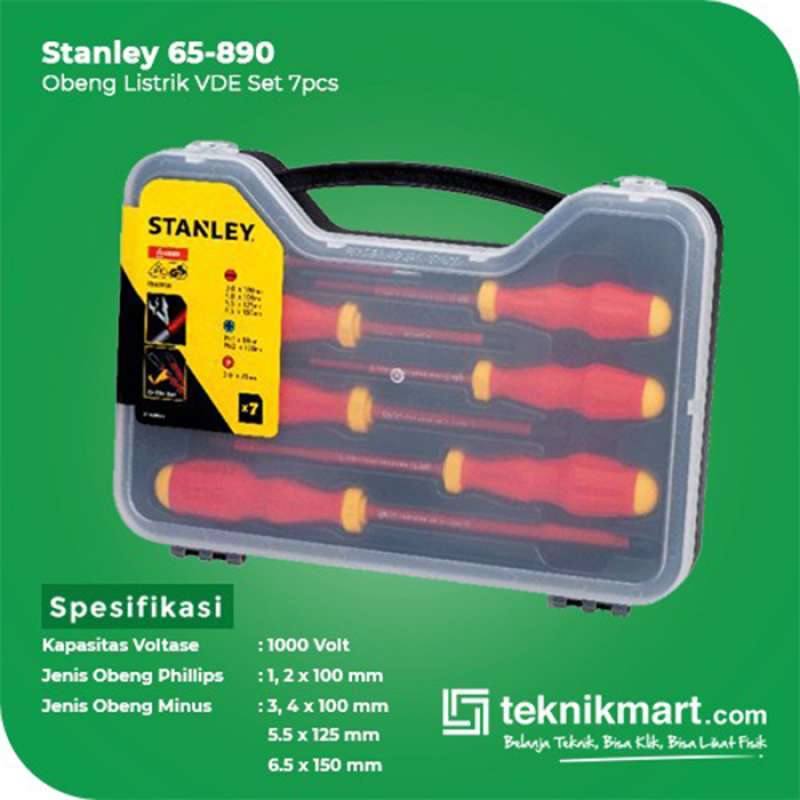 Promo Stanley Electrical Screwdriver Vde Set / Obeng Listrik Vde 7pcs ...