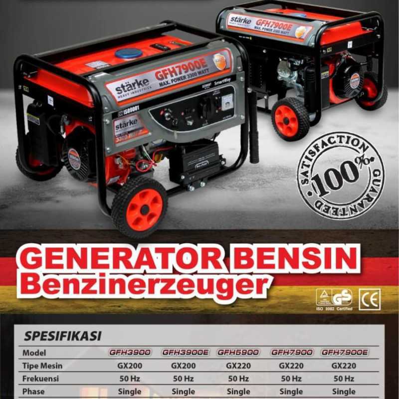 Jual Genset Generator STARKE GFH 7900e Mesin Geneset Bahan Bakar Bensin ...