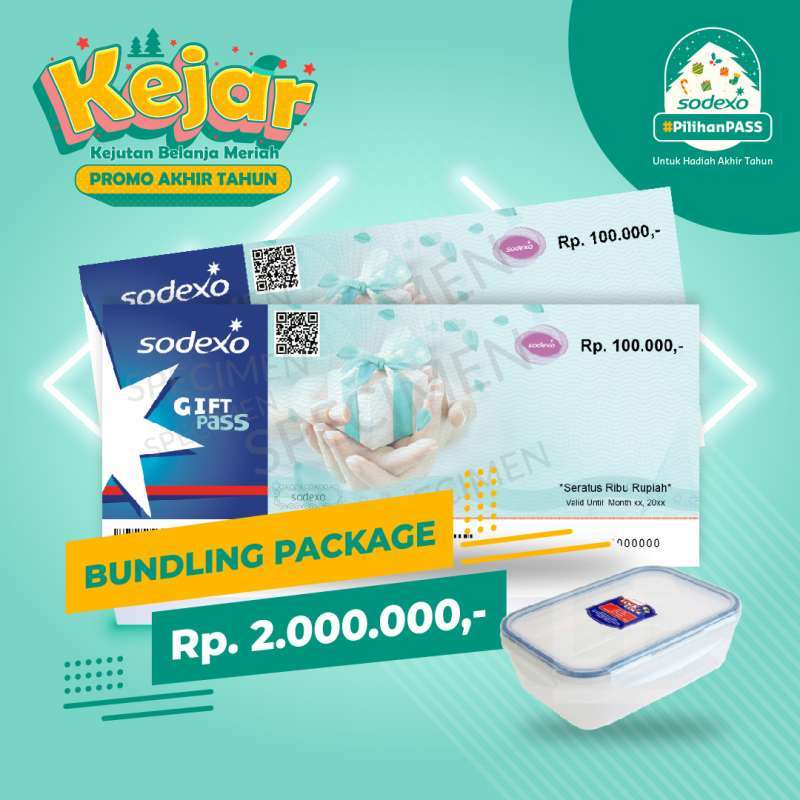 Jual Bundling Lunch Box Package Voucher Sodexo Gift Pass Nominal Rp100 ...