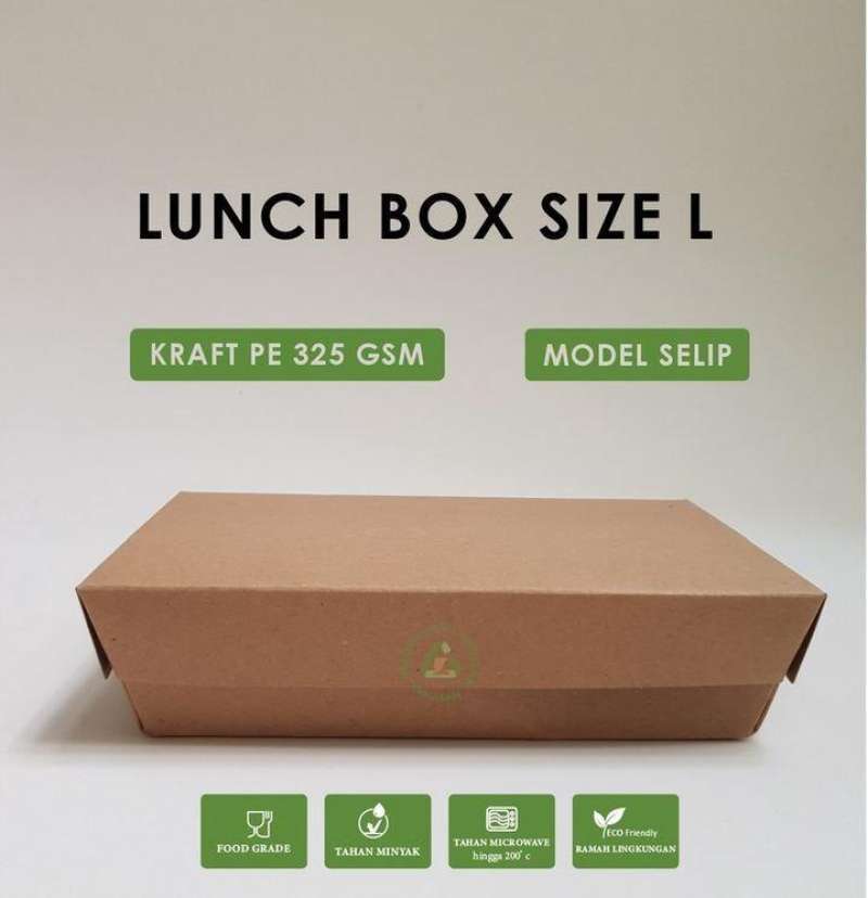 Jual Paper Lunch Box Kertas Model Snack Box Makanan Kraft Burger Hot ...