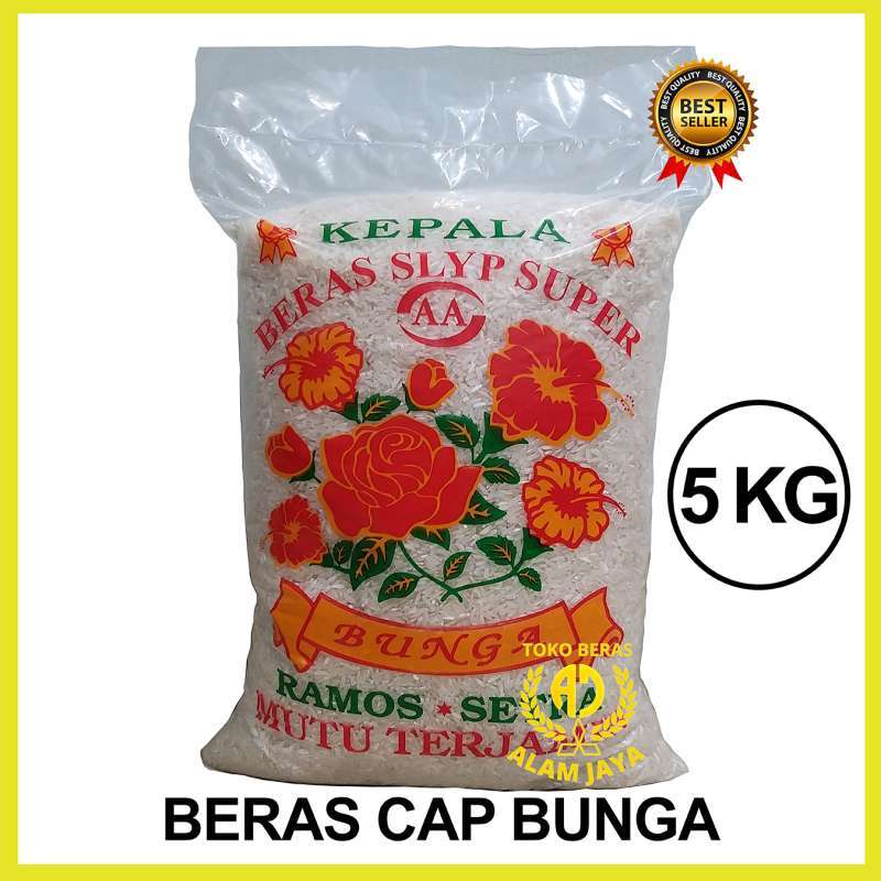 Jual BERAS CAP BUNGA 5 KG - BERAS PUTIH SETRA RAMOS - MEDIUM / PREMIUM ...