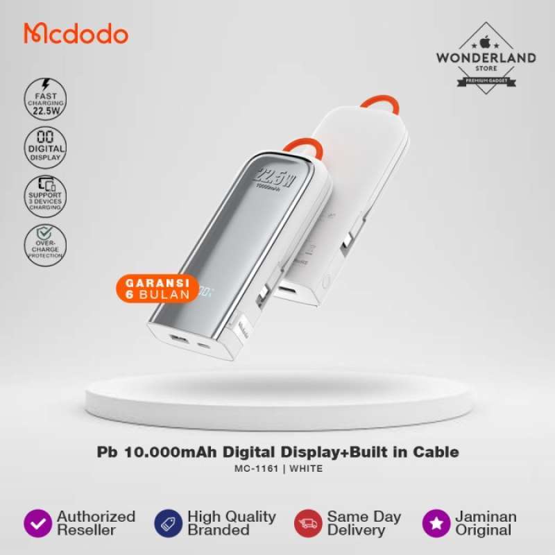 Jual Mcdodo Powerbank Pb 22.5W 10000mAh Fast Cable Built In Digital ...