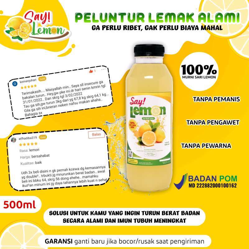 Jual Sari Lemon ASLI 500ML - Air Lemon Murni 100% Untuk Diet dan Daya ...