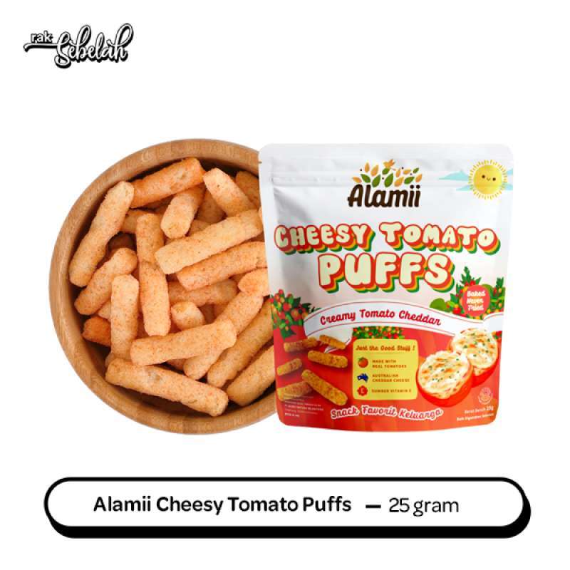 Jual Alamii Cheesy Tomato Puffs 25gr - Snack Anak | Mpasi Bayi ...