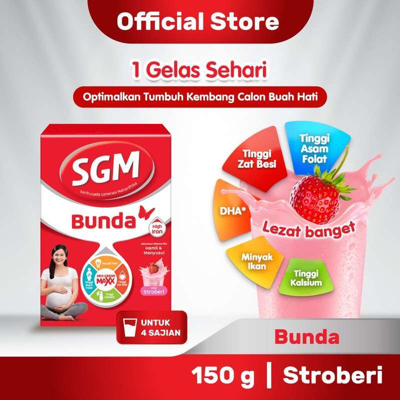 Jual Sgm Bunda Pro-gressmaxx Tinggi Zat Besi Stroberi Susu Bubuk 150 Gr Di Seller Sundayaugust ...