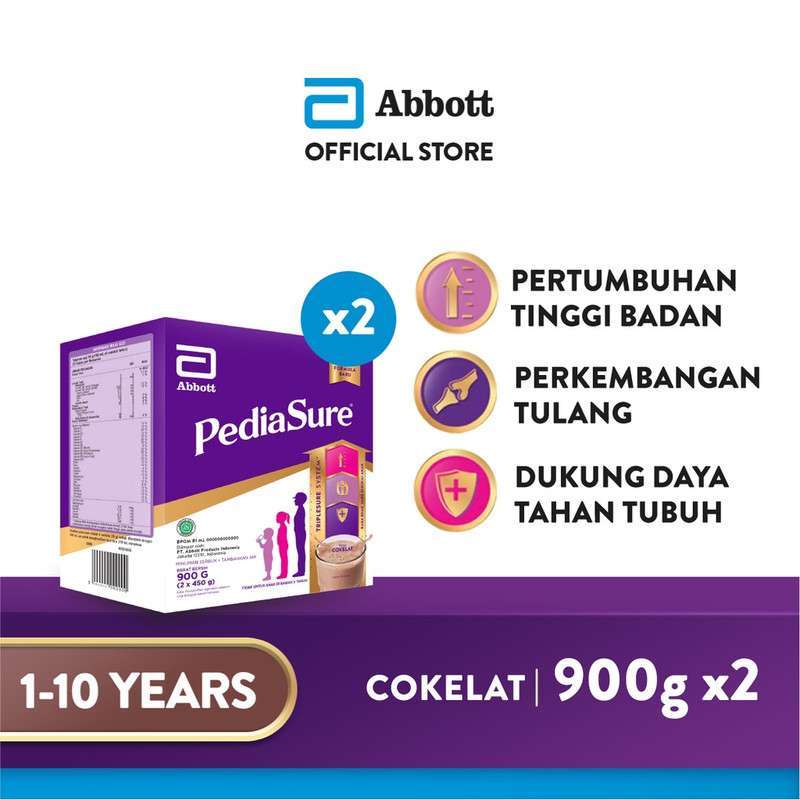 Jual Pediasure Coklat 900g 1-10 tahun Susu Formula Pertumbuhan Anak - Kids Formula - 2 Pack di ...