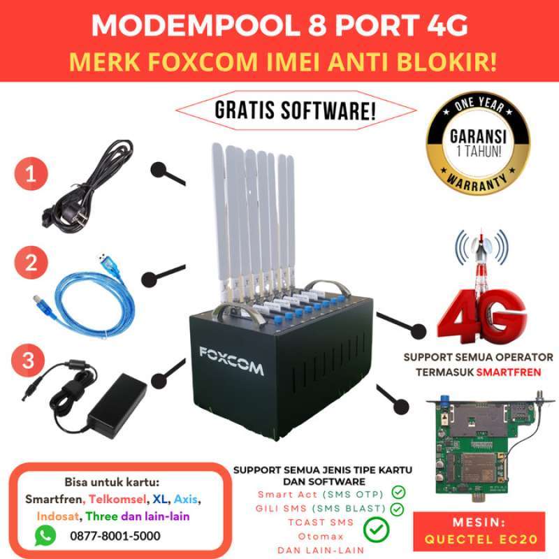 Promo Tanpa Merk Modempool Foxcom 8 PORT 4G GARANSI 1 thn MODEM POOL ... Promo Tanpa Merk Modempool Foxcom 8 PORT 4G GARANSI 1 thn MODEM POOL ...