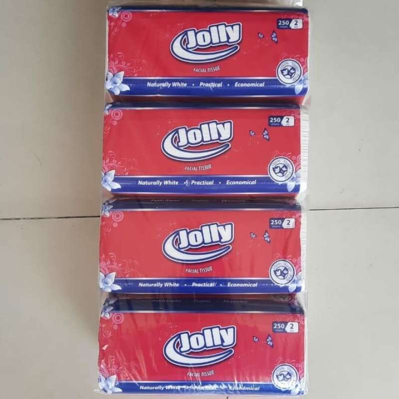 Jual Tissue Tisu Facial Wajah Jolly 250 Sheets 2ply Isi 4 Pack / 4 Pc ...