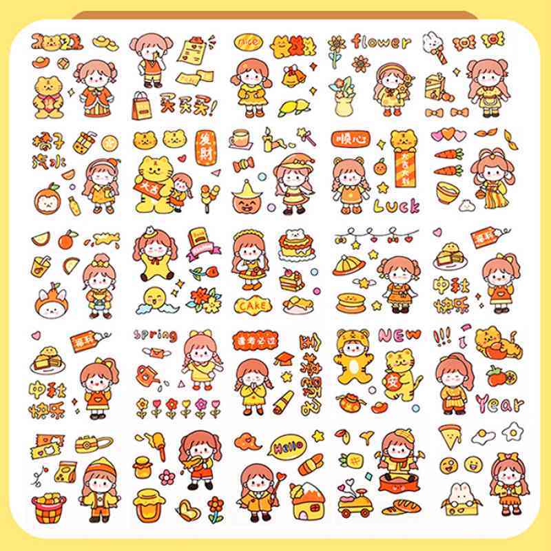 Jual Stiker Transparan Aesthetic Diy Lucu Imut Cute Waterproof ...