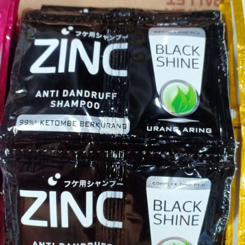 Jual ZINC Shampoo Sachet 12x10 ml HAIRFALL BLACK FRESH CLEAN di Seller ...