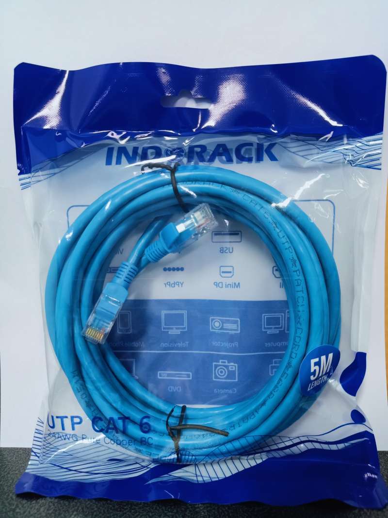 Jual C65b - Patch Cord 5 Meter Utp Cat 6 24awg Bc (pure Copper) Kabel ...