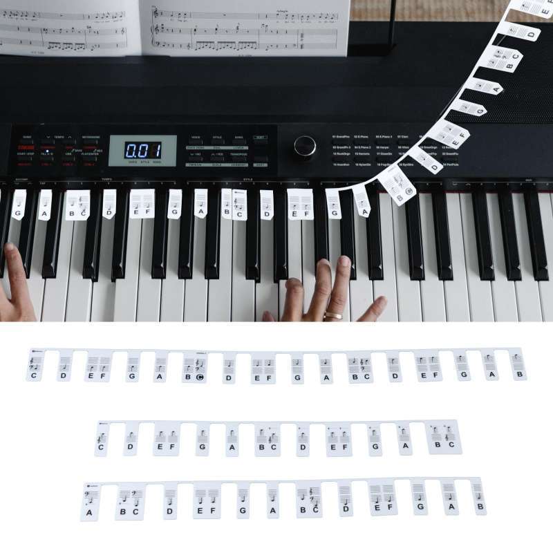 Jual 48 Piano Keyboard Stickers Big Letters Piano Keyboard Stickers for ...
