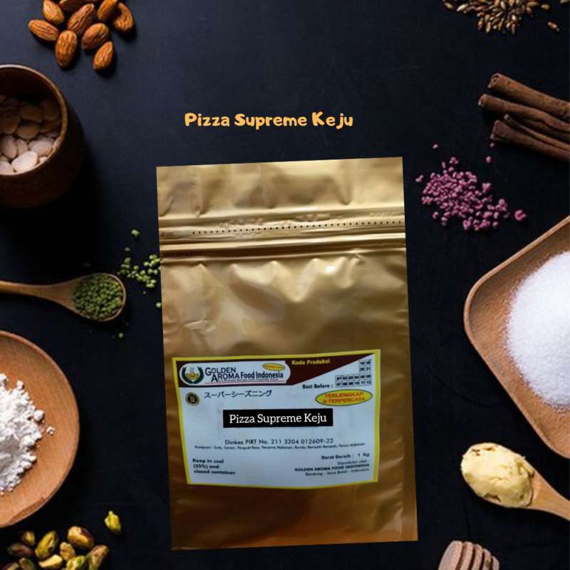 Jual Golden Aroma food Indonesia Bumbu Tabur Pizza Supreme Keju [1 Kg ...