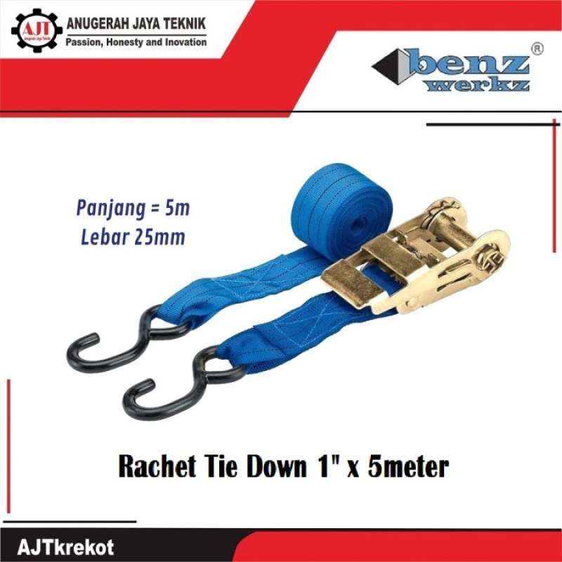 Jual Tali Pengikat Barang Ratchet Tie Down Webbing Cargo Lashing Belt ...