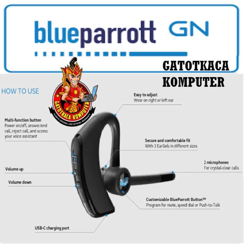 Jual Headset BlueParrott M300-XT Ultra-Light Noise Cancelling Bluetooth ...