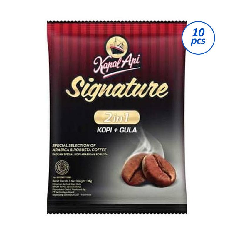 Promo Kapal Api Signature 2In1 Bubuk Kopi [10 Sachet / 25 g] Diskon 5% ...