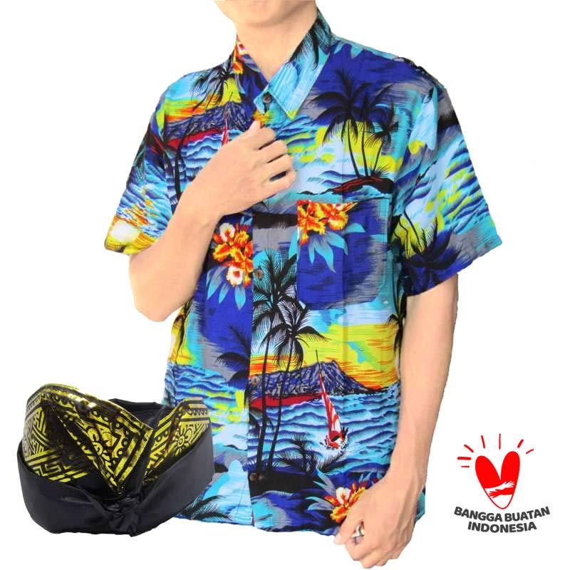 Promo Jnanacrafts Kemeja Pantai Kemeja Pria Free Udeng Khas Bali