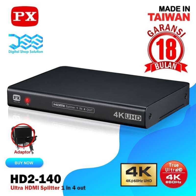 Jual Px Hd2-140 Video Hd 4k Hdr 2.0 Hdmi Splitter [1 Input/ 4 Output] Di Seller Digital Shop ...