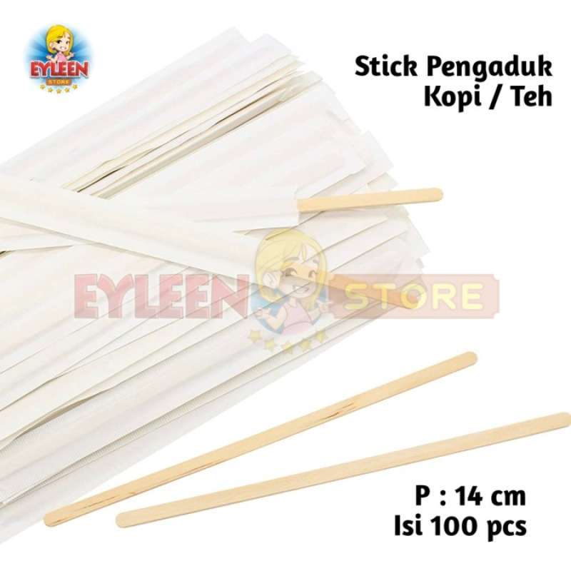 Jual Wooden Coffee Stirrer 14cm Stick Kayu Pengaduk Kopi Sekali Pakai ...