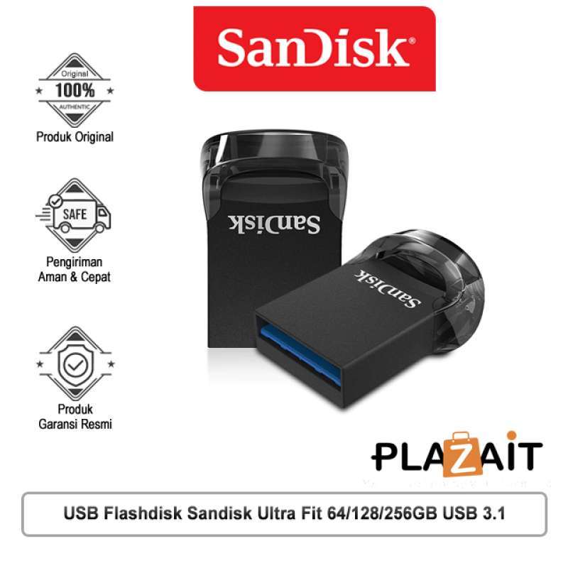 Jual Usb Flashdisk Sandisk Ultra Fit 64/128/256gb Usb 3.1 - 100% ...
