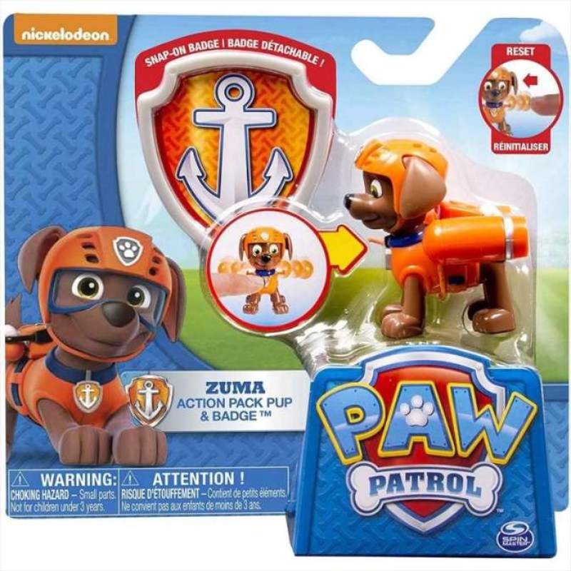 Jual Paw Patrol Zuma Action Pack Pup and Badge Figure only 6022626 di ...